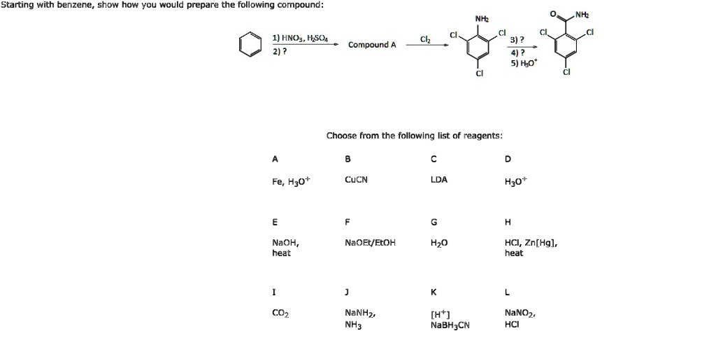 SOLVED:Starting with benzene, show how you would prepare the following ...