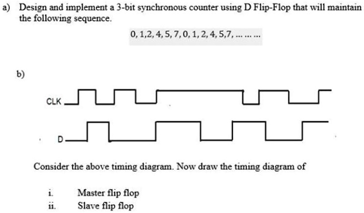 Solved Design And Implement A 3 Bit Synchronous Counter Using D Flip 7031