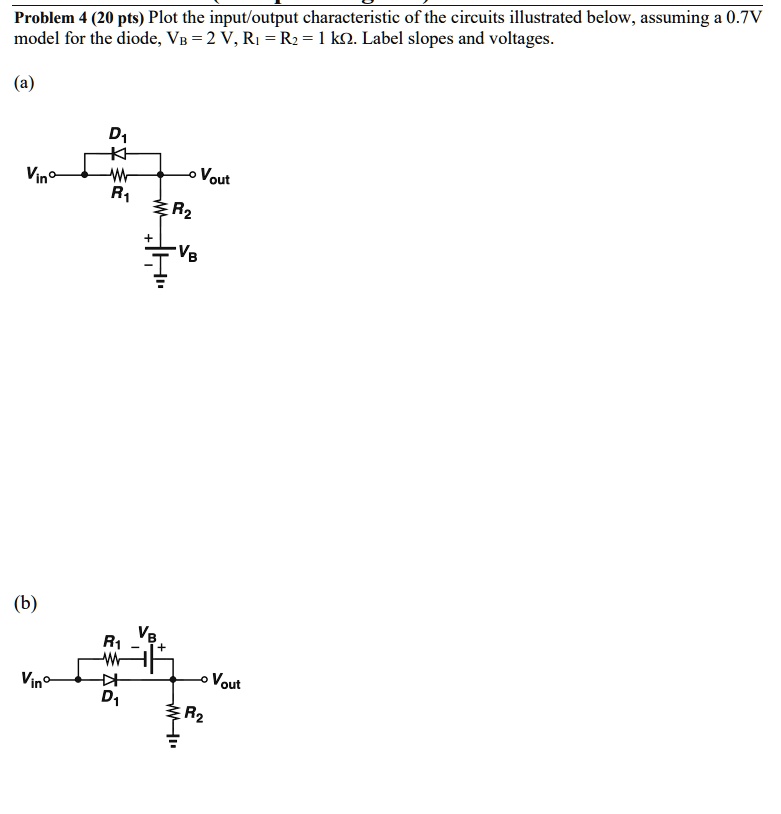 Solved Please Explain Problem 4 20 Pts Plot The Inputoutput Characteristic Of The Circuits