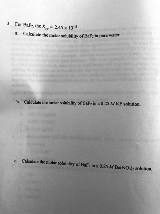 for bafz the ksp 245 x10 calculate the molar solubility of bafz in pure ...