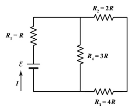 R1 = R R2 = 2R R4 = 3R R3 = 4R