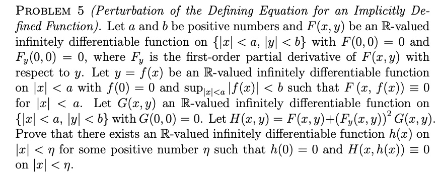 SOLVED: PROBLEM 5 (Perturbation of the Defining Equation for an ...