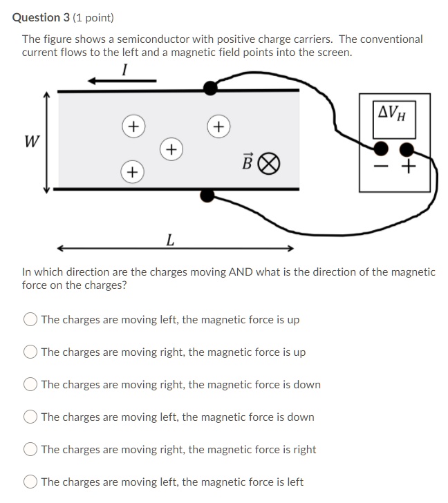 SOLVED: The figure shows a semiconductor with positive charge carriers ...