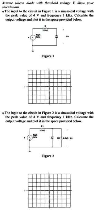 Assume silicon diode with threshold voltage V. Show your calculations ...