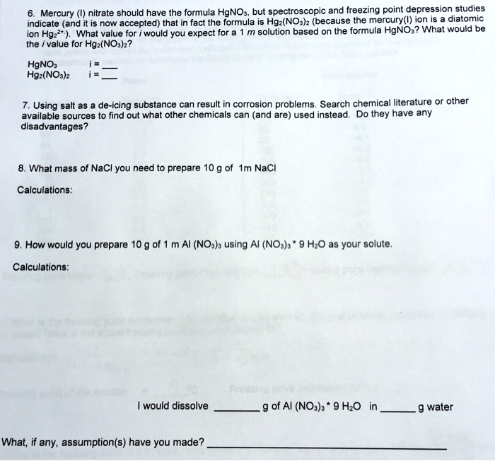 SOLVED: Mercury nitrate should have the formula HgNO3, but ...