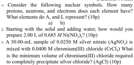 SOLVED: Consider the following nuclear symbols How many protons ...