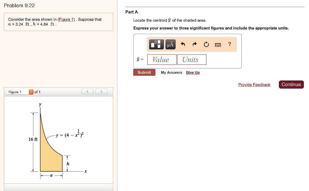 Problem 9.22 Consider the area shown in (Figure 1). Suppose that a = 3. ...