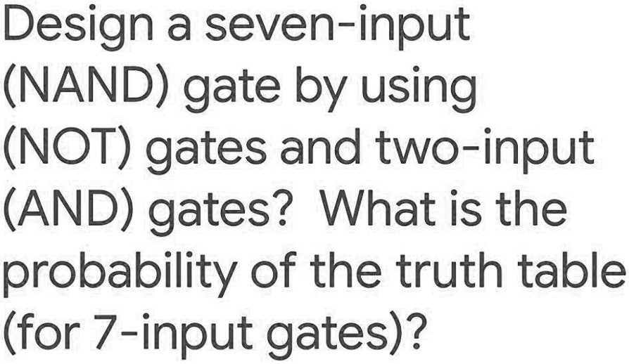 Solved Design A Seven Input Nand Gate By Using Not Gates And Two