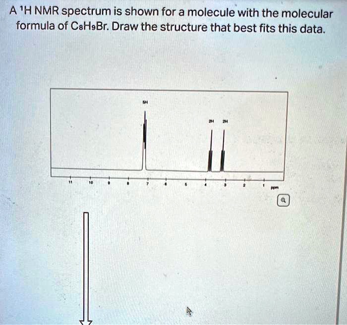 SOLVED: A H NMR spectrum is shown for a molecule with the molecular ...