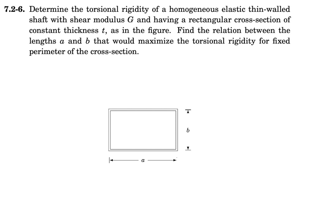 SOLVED: 7.2-6. Determine the torsional rigidity of a homogeneous ...