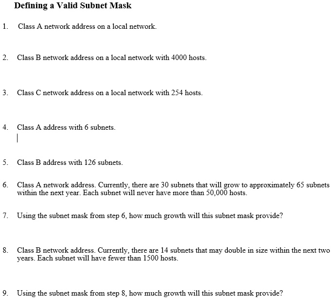 Solved Text Subnet Masks Please Explain If Possible So I Can
