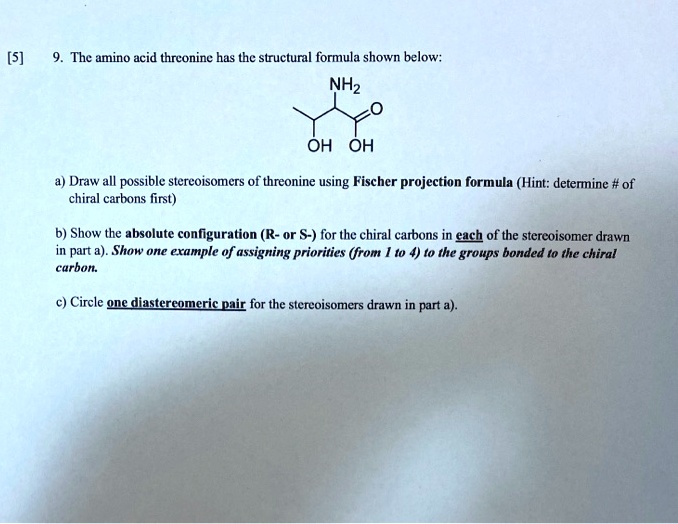 5 thc amino acid thrconinc has thc structural formula shown below nhz ...