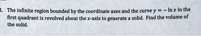 SOLVED: The infinite region bounded by the coordinate axes and the ...