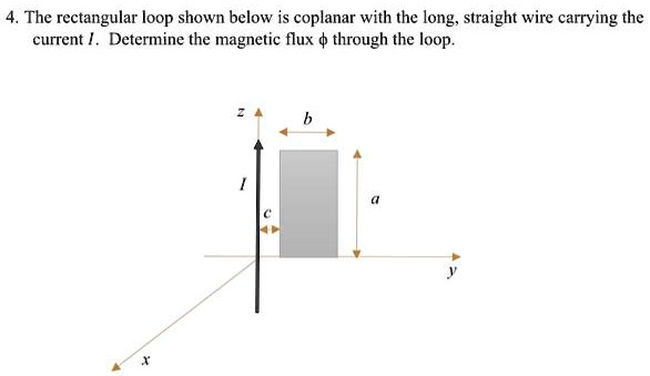 Solved 4 The Rectangular Loop Shown Below Is Coplanar With The Long Straight Wire Carrying