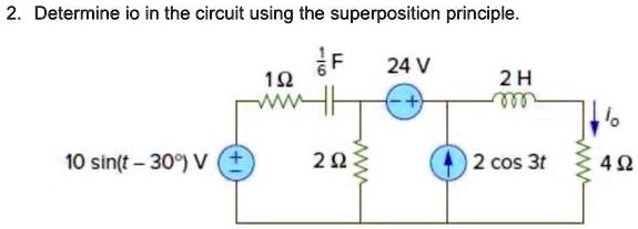 SOLVED: Determine io in the circuit using the superposition principle ...