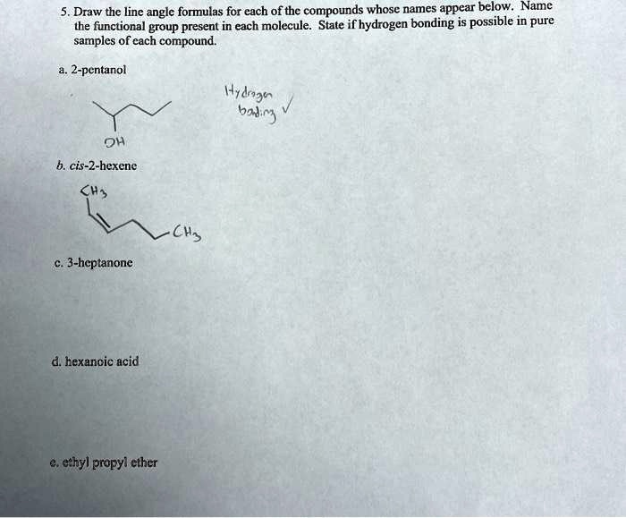 draw the line angle forulas for cach of the compounds whose names ...