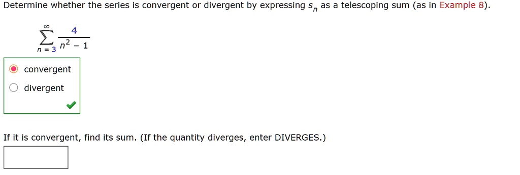 determine whether the series is convergent divergent by expressing sn ...