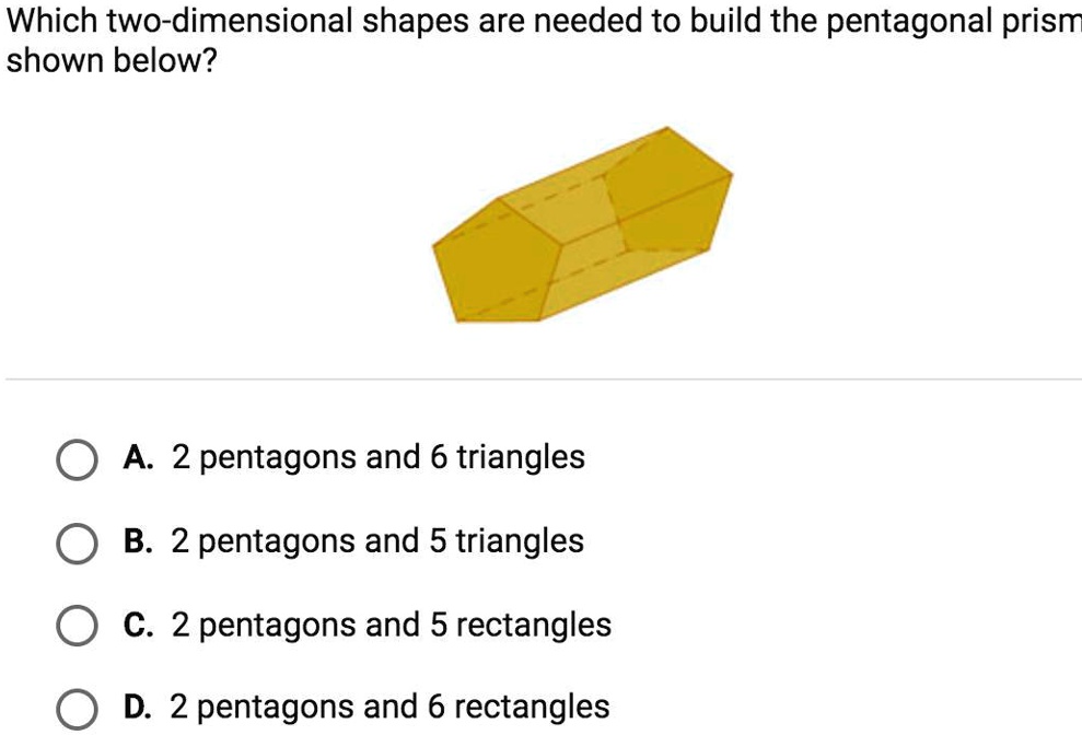 Which two-dimensional shapes are needed to build the pentagonal prism ...