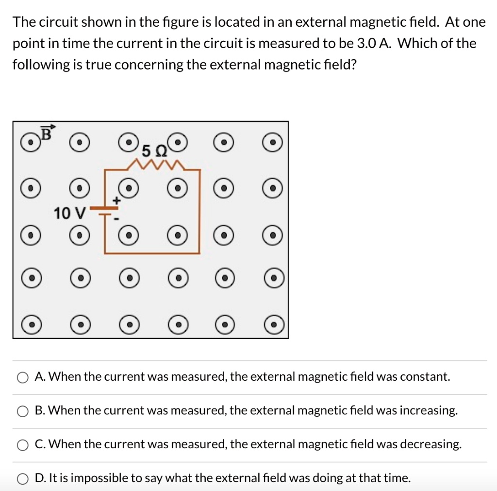 SOLVED: The circuit shown in the figure is located in an external ...