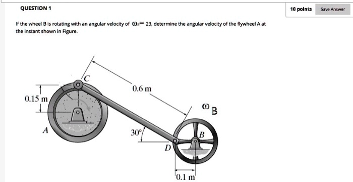 SOLVED: If the wheel B is rotating with an angular velocity of Î± = 23, determine the angular ...
