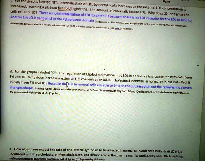 SOLVED: Ine graphs labeled "8": Internalization of LDL by Fana Increased, reaching a plateau ...
