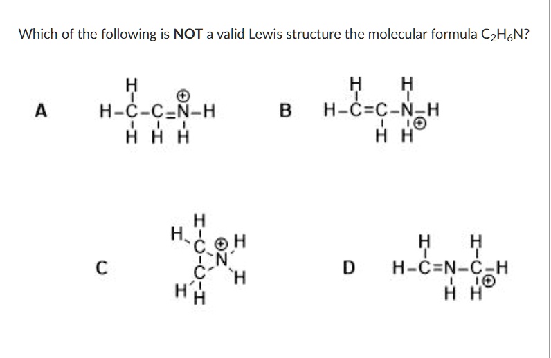 Which of the following is NOT a valid Lewis structure for the molecular ...