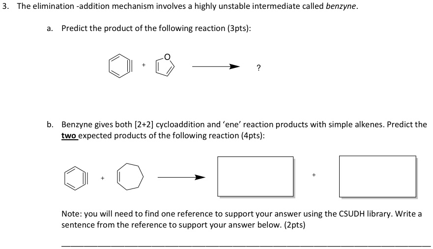 SOLVED: The elimination-addition mechanism involves a highly unstable ...