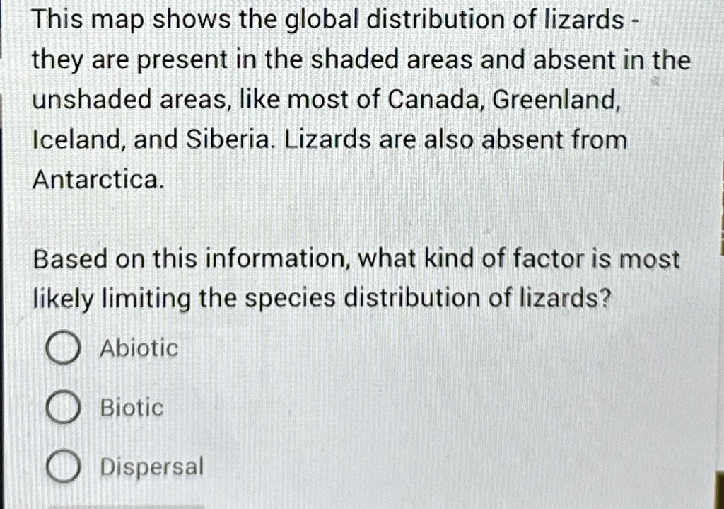 this map shows the global distribution of lizards they are present in ...
