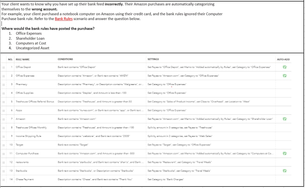 your client wants to know why you have set up their bank feed ...