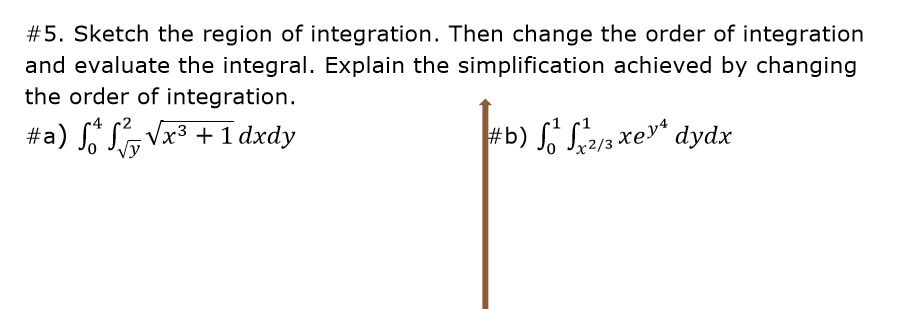 SOLVED:#5. Sketch the region of integration. Then change the order of integration and evaluate ...