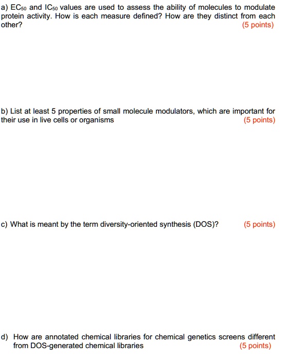 SOLVED: a) ECso and ICso values are used assess the ability of ...