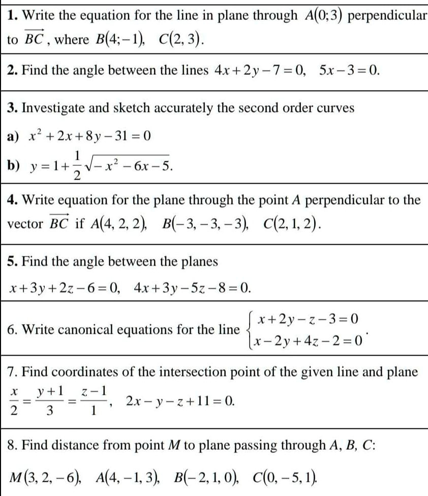 SOLVED: Write the equation for the line in the plane through A(0,3 ...