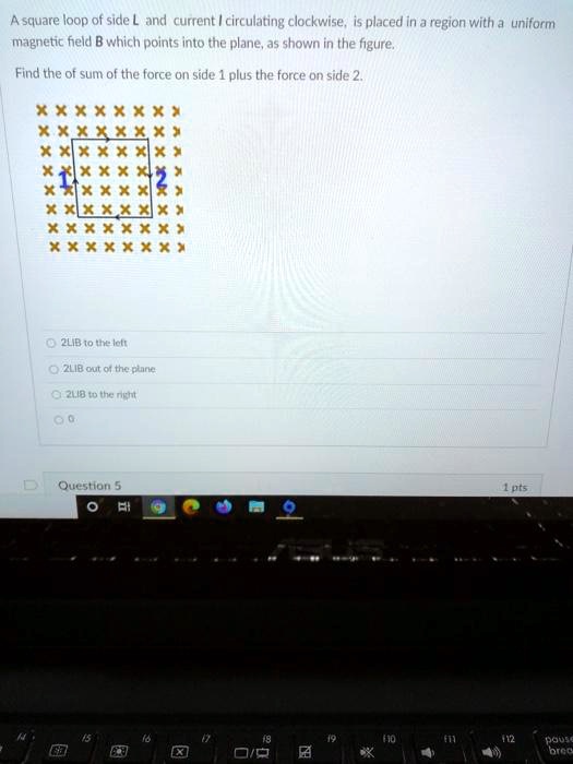 Solved A Square Loop Of Side Length L And Current Circulating
