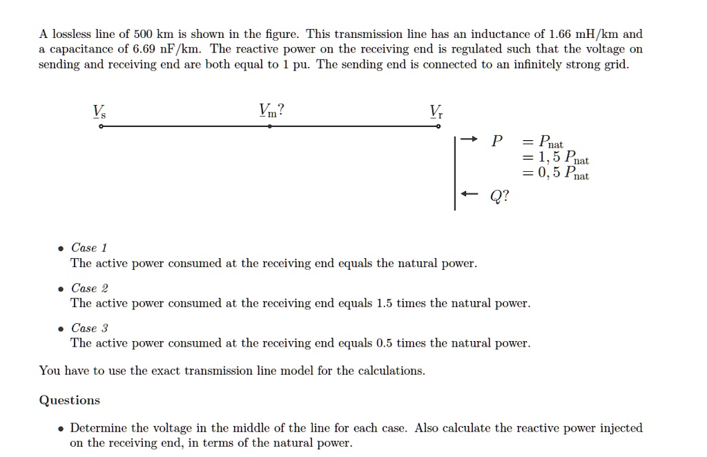 SOLVED: A lossless line of 500 km is shown in the figure. This transmission line has an ...
