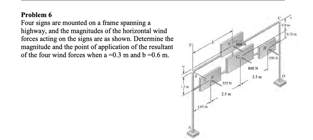 Problem 6 Four signs are mounted on a frame spanning a highway, and the ...
