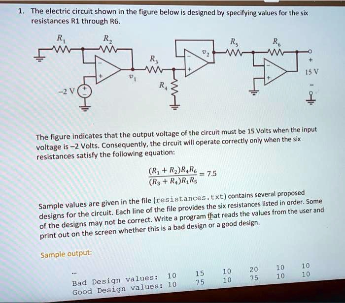 SOLVED: pls can i get this asap The electric circuit shown In the figure below is designed by ...