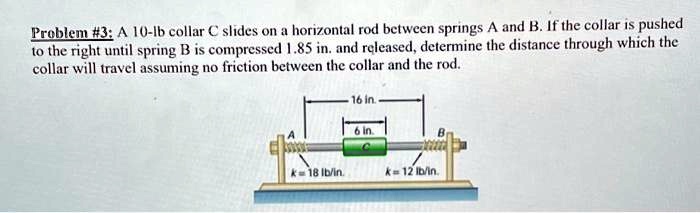 SOLVED: Problem #3:A 10-lb collar C slides on a horizontal rod between ...