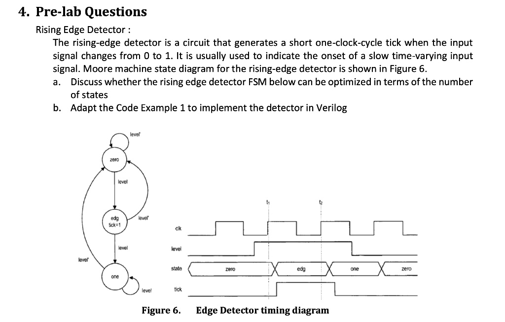 4. Pre-lab Questions Rising Edge Detector: The rising-edge detector is ...