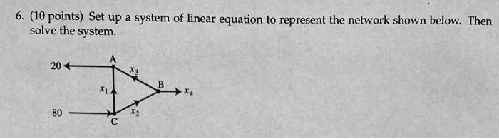 SOLVED: (10 points) Set up a system of linear equation to represent the ...