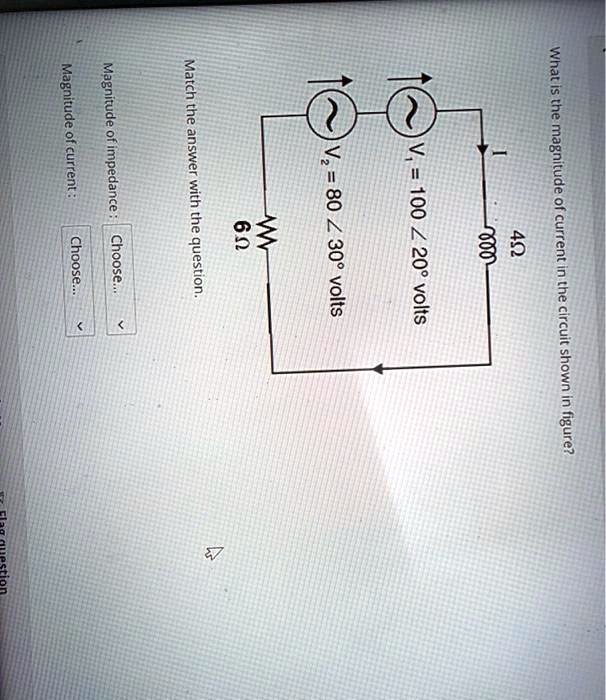 SOLVED: Magnitude of current Magnitude of impedance Match the answer with the question. Choose ...