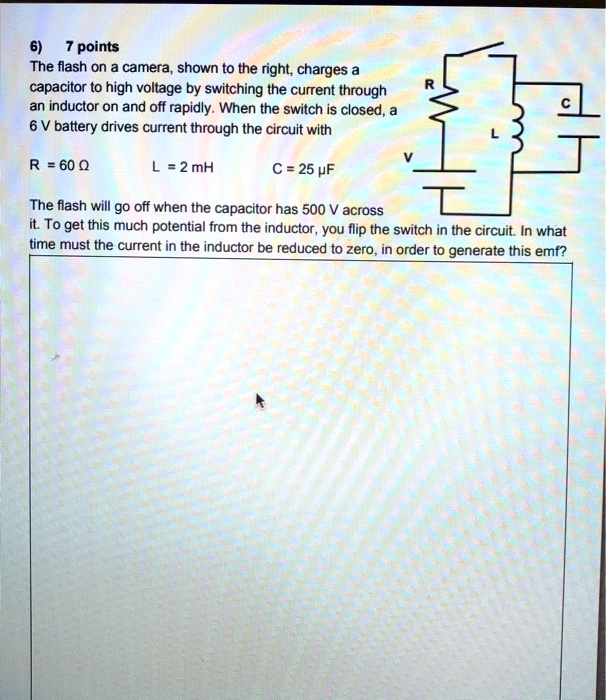 SOLVED: The flash on the camera, shown to the right, charges a ...