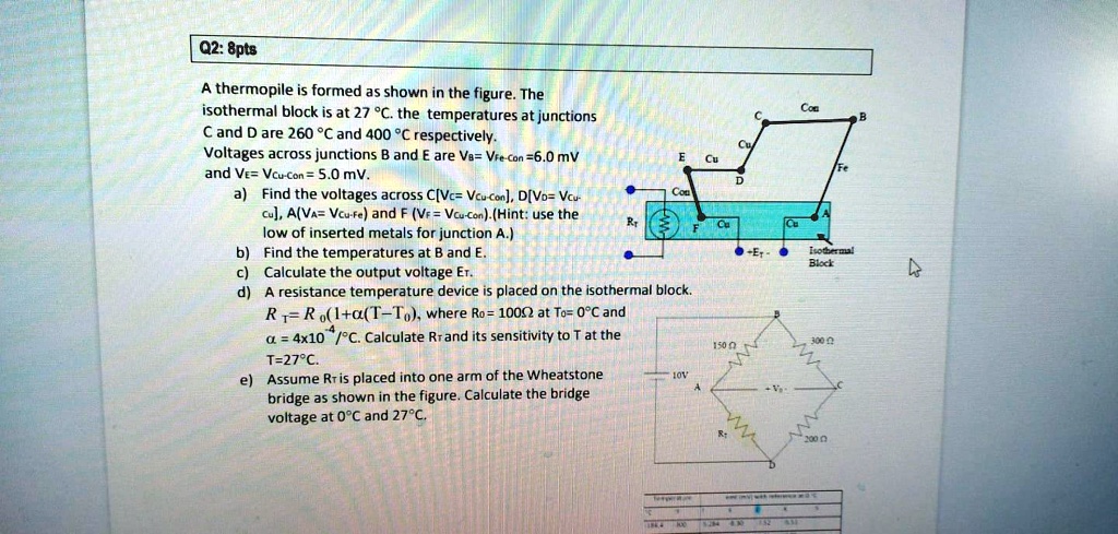 02 8pts thermopile is formed as shown in the figure the isothermal ...