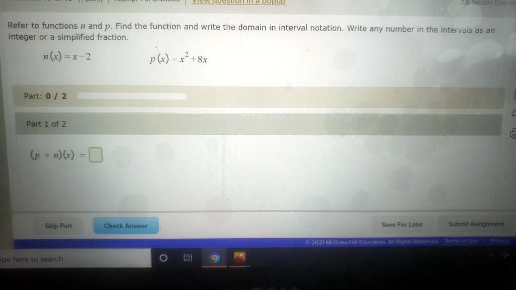 Solved Text Refer To Functions And P Find The Function And Write The Domain In Interval