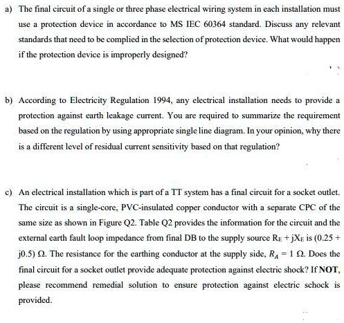 SOLVED: The final circuit of a single or three-phase electrical wiring ...