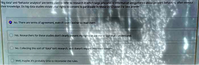 "Big data" and "behavior analytics" are terms used to refer...
