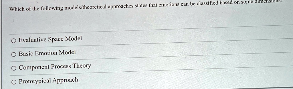 SOLVED: Which of the following models/theoretical approaches states ...