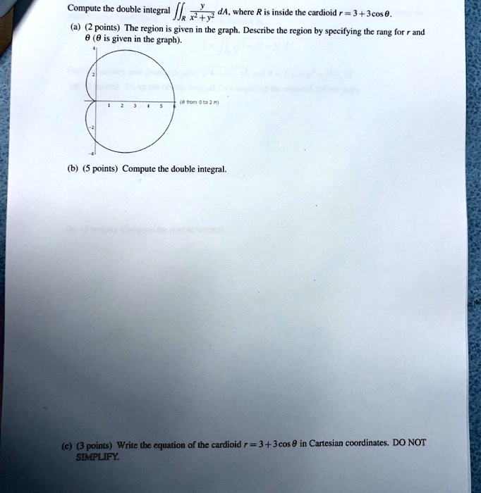 Compute the double integral (y)/(x^2 + y^2) dA, where R is inside the ...