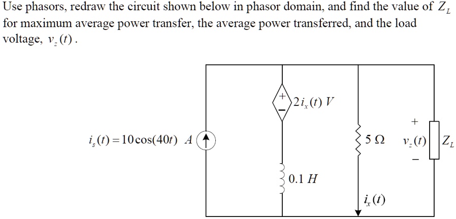 SOLVED: Use phasors, redraw the circuit shown below in the phasor domain, and find the value of ...