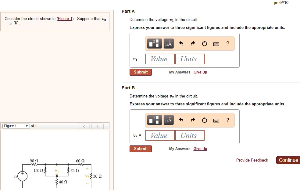 SOLVED: Part A Consider the circuit shown in Figure 1. Suppose that Ug = 3V. Determine the ...