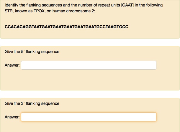 identify the flanking sequences and the number of repeat units gaat in ...